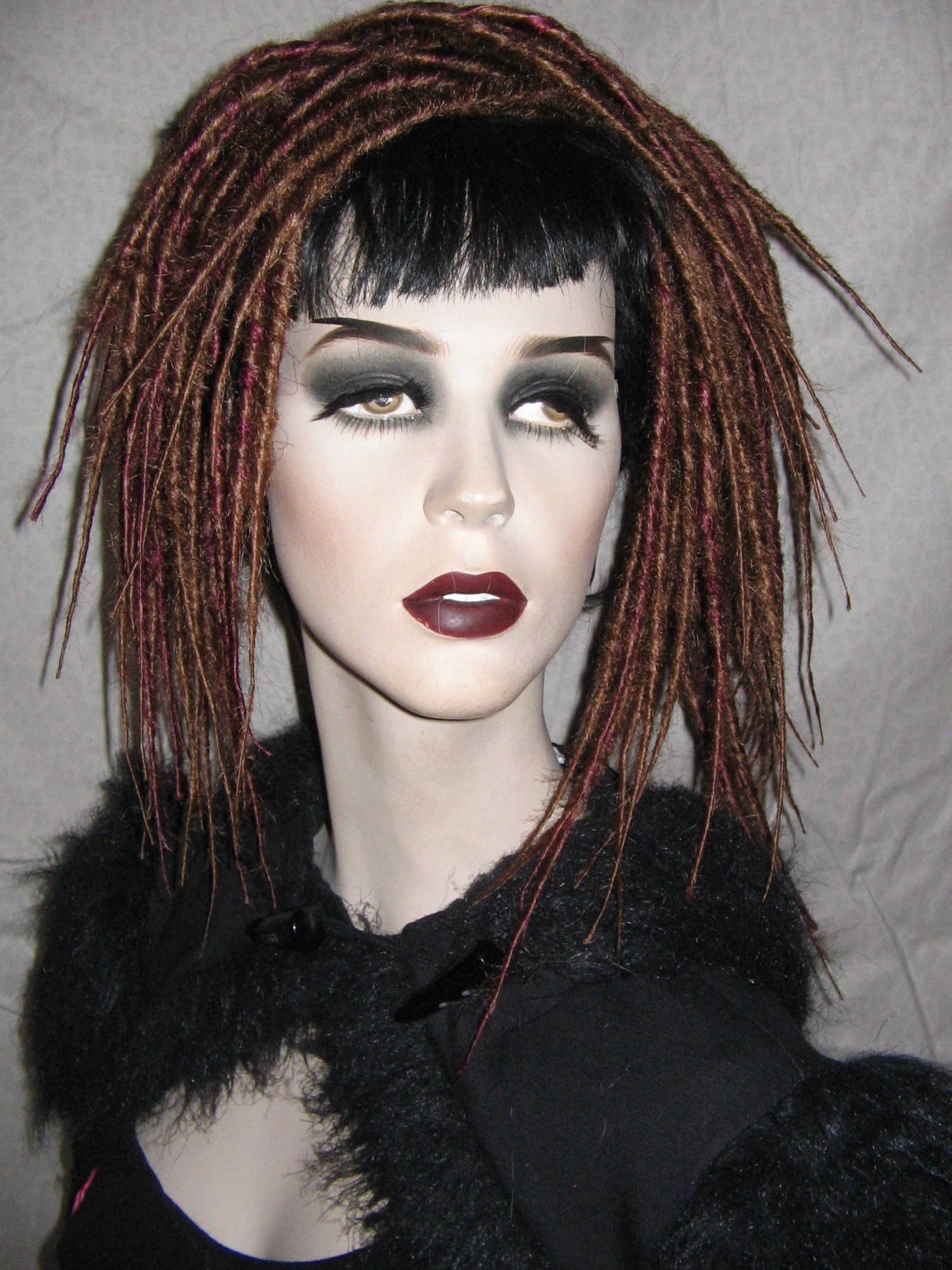 Synthetic Dread Falls In Copper and Burgundy